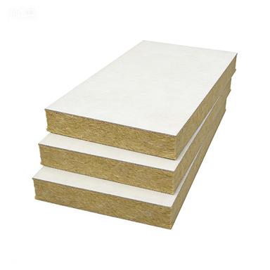 China White Glass Fiber Mat Faced Fireproof Rock Wool Board For Curtain Walls for sale