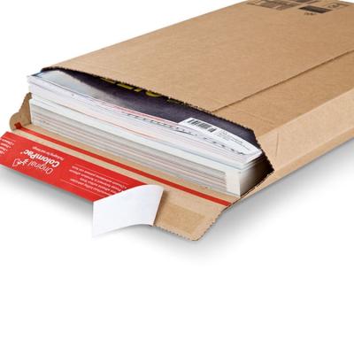 China Printable Custom Side Gusset Cardboard Envelope Mailer Rigid Paper Mailing for sale