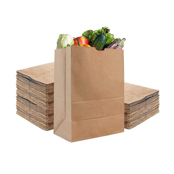 Quality 100% Recyclable Kraft Paper Bag 8LB 10LB Square Bottom Paper Bags for sale
