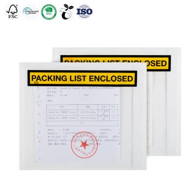 China Adhesive Packing List Envelope Transparent Shipping Label Pouch For Mailing And Express Shipping for sale