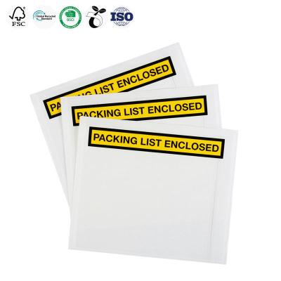 China Adhesive Packing List Envelope Transparent Shipping Label Pouch For Mailing And Express Shipping for sale