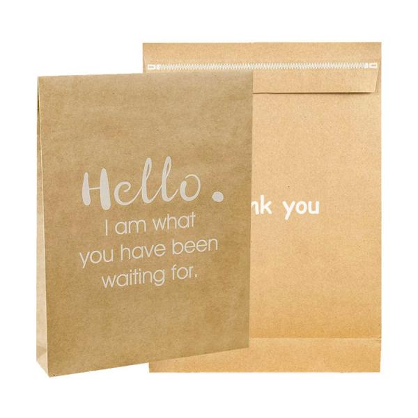 Quality Lightweight Flat Bottom Paper Bags Biodegradable Brown Paper Bags With Side for sale
