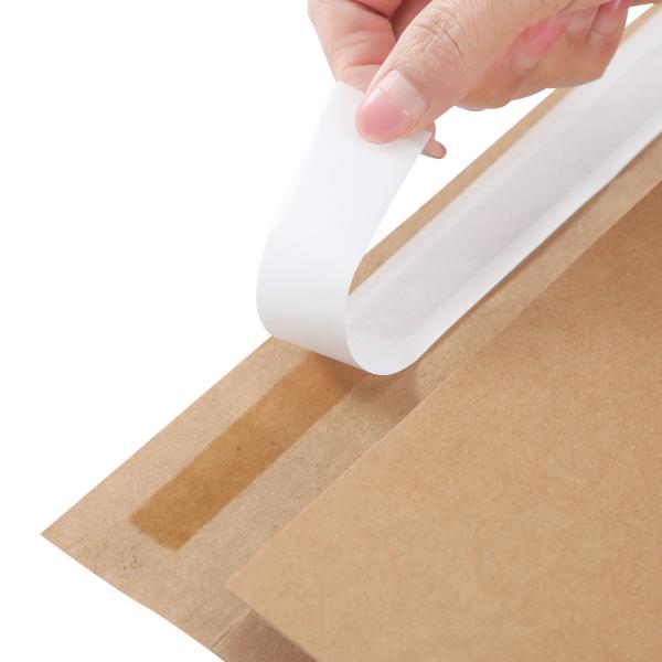 Quality Large Kraft Paper Bag Peel And Seal Kraft Mailer Bags Expandable With Side for sale
