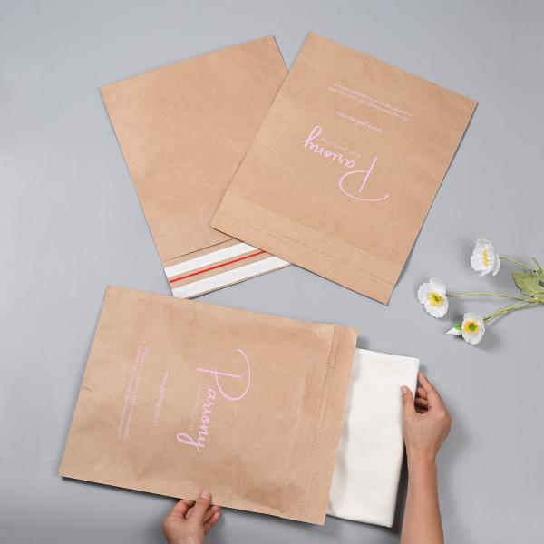 Quality Custom Logo Kraft Paper Bag Recyclable Underwear Packaging Bag Waterproof for sale