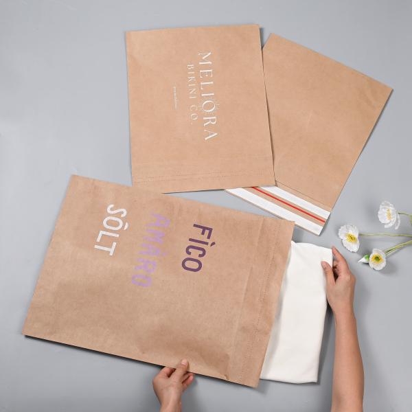 Quality Custom Logo Kraft Paper Bag Recyclable Underwear Packaging Bag Waterproof for sale