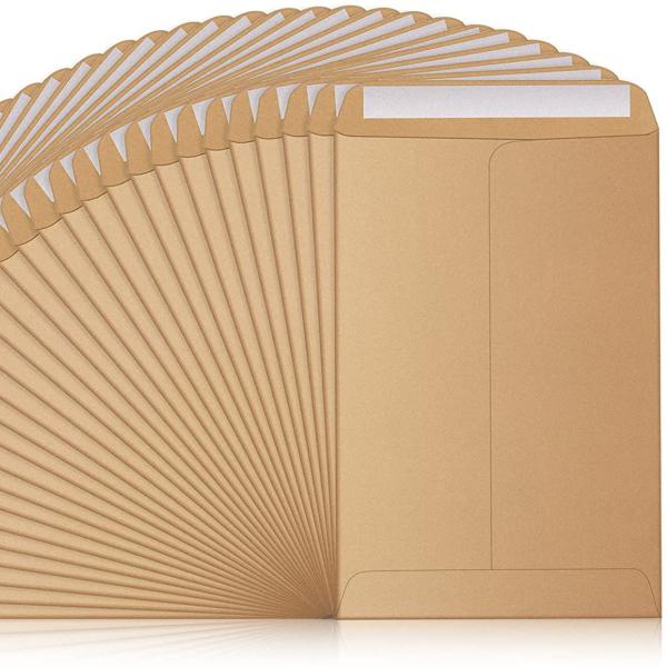 Quality Lightweight Kraft Brown Envelopes Self Adhesive Mini Kraft Envelopes With Gummed Flap Paper for sale