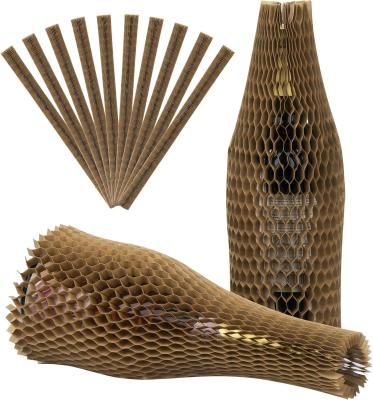 China Kraft Paper Honeycomb Sleeve For Glass Wine Bottle Protective Shipping Cushion Packing for sale