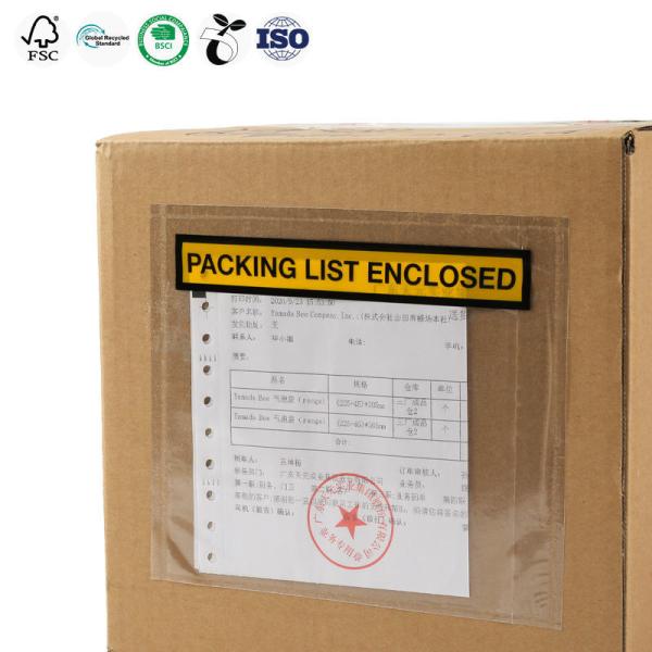Quality Eco Friendly Packing List Envelope Waterproof Shipping Label Envelopes Clear For for sale