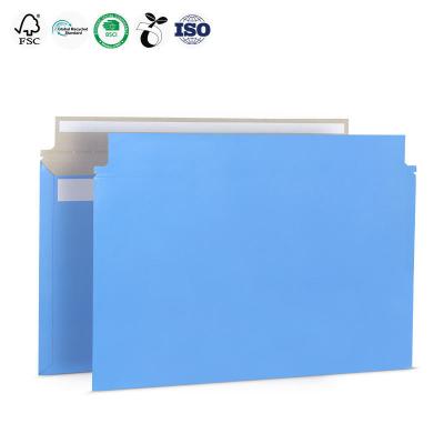 Biodegradable Cardboard Envelope Mailer Light Blue Rigid Cardboard Mailers Customized