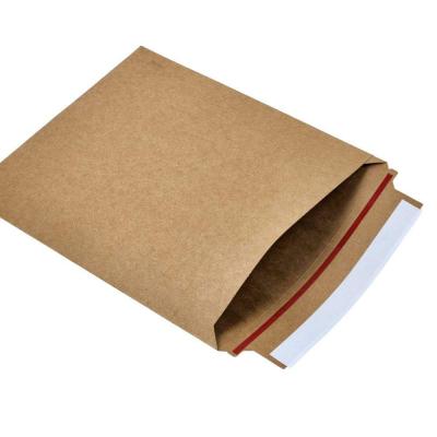 China Self Seal Brown Cardboard Envelopes Custom Logo Cardboard Mailing Envelopes Recycled for sale