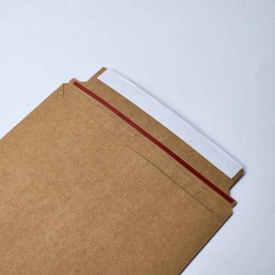 China Self Seal Brown Cardboard Envelopes Custom Logo Cardboard Mailing Envelopes Recycled for sale