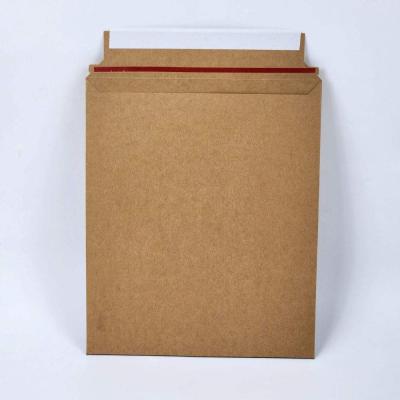 China Self Seal Brown Cardboard Envelopes Custom Logo Cardboard Mailing Envelopes Recycled for sale