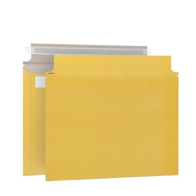 China Yellow Rigid Cardboard Envelopes Customized Document Mailing Envelope Lightweight For Express Delivery for sale