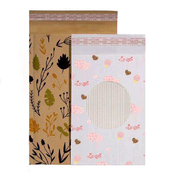Quality Biodegradable White Kraft Mailers Corrugated Padded Mailer Envelope Custom Logo for sale