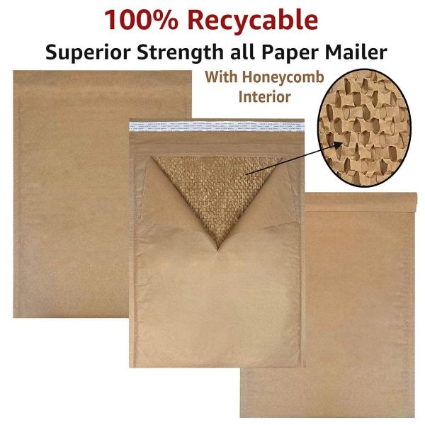 Quality Custom Logo Printed Padded Mailer Envelopes Compostable Padded Kraft Mailer Eco for sale