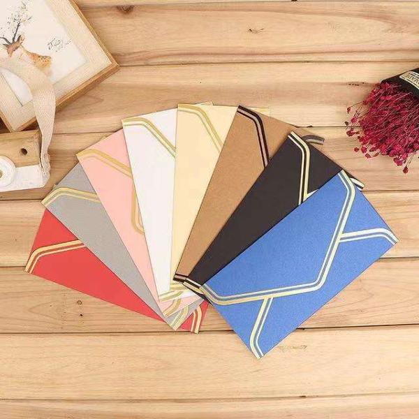 Quality Business Kraft Paper Envelope Hot Stamping Greeting Card Envelopes Western Style for sale