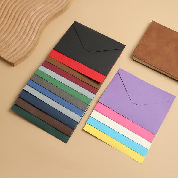 Quality Solid Color Kraft Paper Envelope 80gsm / 100gsm /120gsm Custom Logo Envelopes for sale