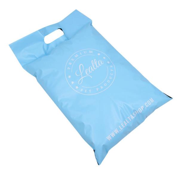 Quality Soft Poly Mailer Bag Blue Thick Poly Mailers With Hand Length Handle for sale