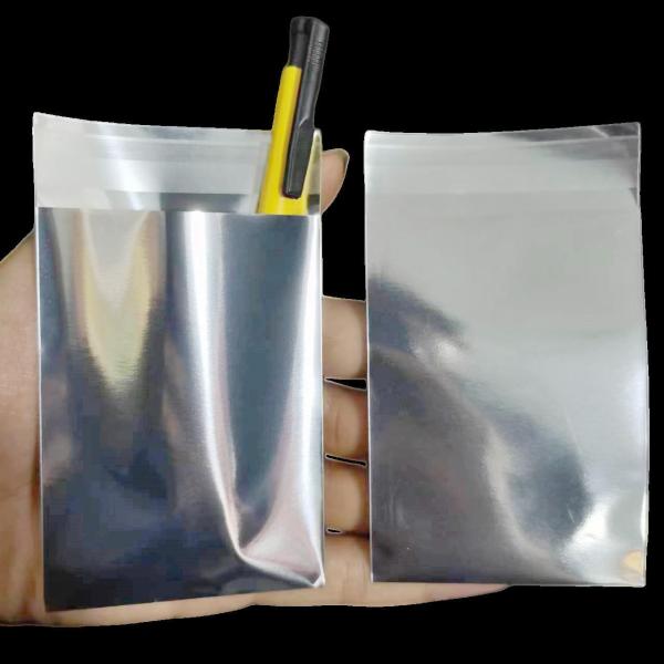 Quality Silver Custom Poly Mailer Bags Customized Holographic Foil Bags Recyclable for sale