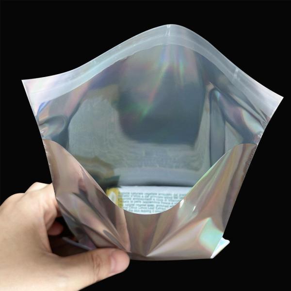 Quality Silver Custom Poly Mailer Bags Customized Holographic Foil Bags Recyclable for sale