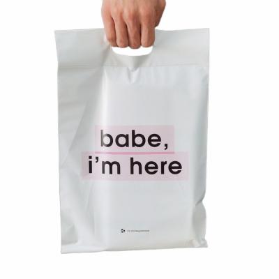 China Customized Compostable Mailing Bag 100% Biodegradable Mailers Waterproof With Flexiloop Handle for sale