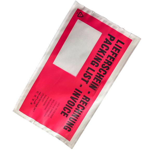 Quality Waterproof Packing List Envelope Customized Invoice Enclosed Pouches Clear for sale