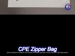 eco-friendly food-safe reusable cpe frosted zipper pouch storage for clothes documents