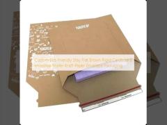 Custom Eco Friendly Stay Flat Brown Rigid Cardboard envelope Mailer Kraft Paper Envelope Packaging