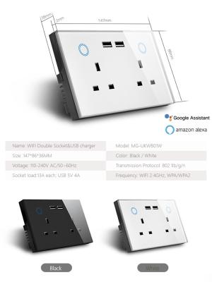 China UK Standard Double Socket&USB Charger for sale