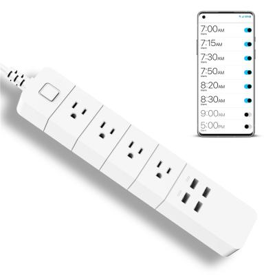 China US Standard 4x4 Power Strip with 4 Outlets and 4 USB Ports 15A 125V for sale