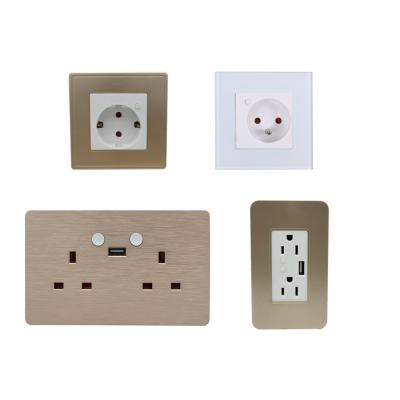 China UK US French EU Smart Wall Socket with USB Ports 13A 250V for sale