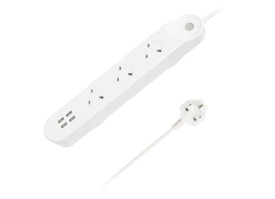 China Smart Power Strip 3AC4USB UK Version 2500W Surge Protection Energy Saving for sale