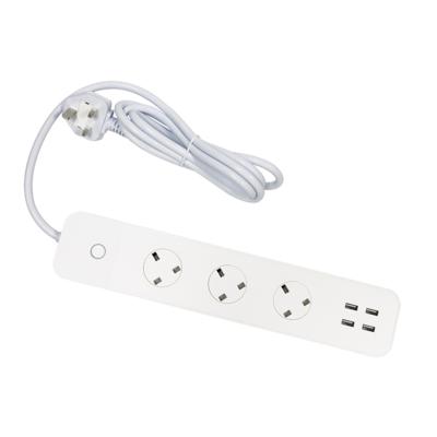 China Smart Power Strip 3AC4USB UK Version 2500W Surge Protection Energy Saving for sale