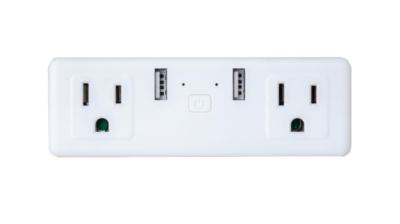 China US Smart Double Plug With 2 USB Control Two Socket Invidually for sale