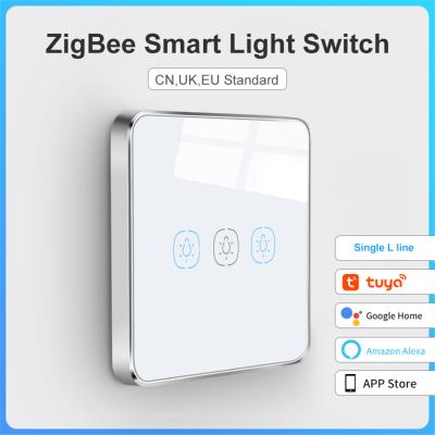 China Zigbee Smart Lighting Controller 3 Gang for sale