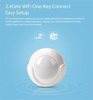 China Wi-Fi Motion PIR Sensor MYQ-AMS02 110° Detection Angle 10m Range Smart Home Security for sale