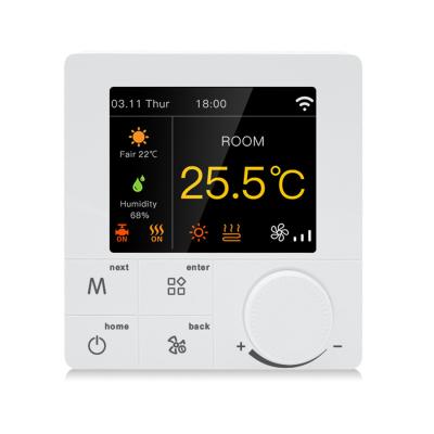 China R8C.843 RGB Colorful LCD Wi-Fi/485 Modbus Fan Coil Thermostat For 2-pipe System Works With Alexa And Google for sale