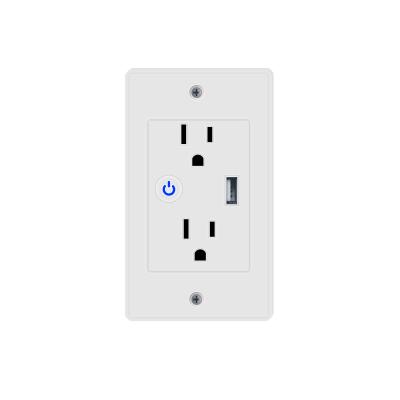 China Glomarket Smart Home In Wall Outlet In Wall Plug Socket Outlet Electrical Outlet With Assistant 1 Usb Port Smart Charge for sale