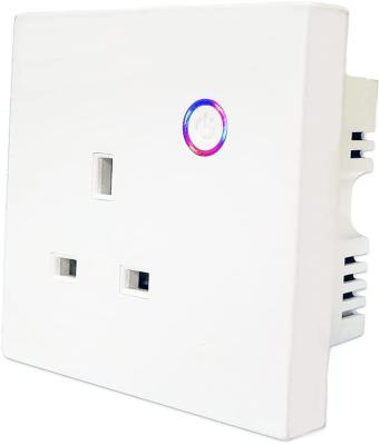 China Glomarket BS ROHS Smart Tuya 3 Pin 13A Plug Socket with Electric Quantity Statistics Function for sale