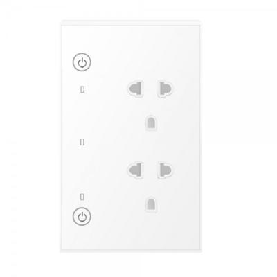 China Glomarket Smart Power Wall Outlet 16A 2 Gang In Wall Socket with USB Interface Works with Google Alexa for sale