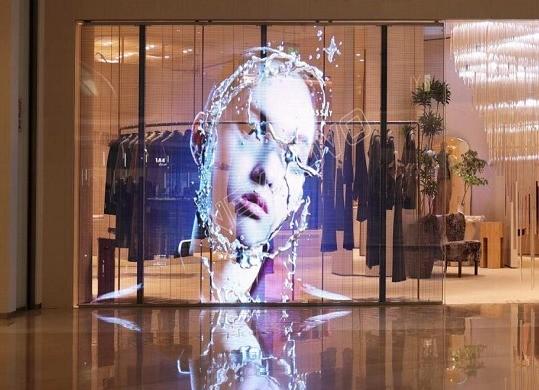 Quality 32768dots/Sqm Flexible Transparent LED Window Display Screen For Advertising for sale