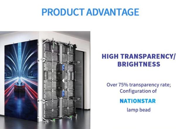 Quality Outdoor P3.91-P7.82 Flexible Transparent LED Screen Rental With Nationstar LED for sale