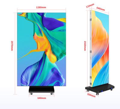 China Energy Saving Ultra-Thin Portable LED Poster Screen Tri-Fold LED Display for Indoor Advertising for sale