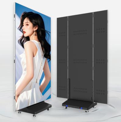 China Ultra-Thin HD Three-Fold Standing LED Poster Screen and GOB LED Display for Indoor Use for sale