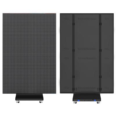 China P1.25 Three-fold LED Poster Screen Energy Saving Foldable LED Poster Panel Ultra-Thin Portable Tri-Fold LED Poster Screen for sale