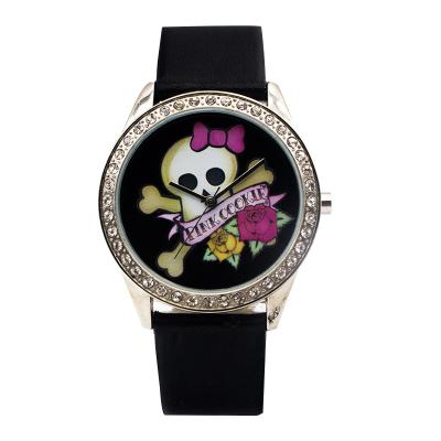 China 1ATMPC32 Movement Women Black Leather Band Watches Classic Style for sale