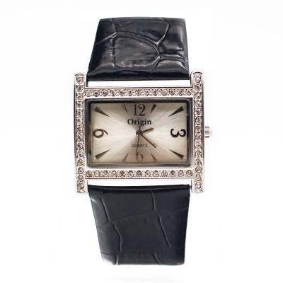 China Square Face Leather Strap Watches Black Plated Case 1ATM / 3ATM for sale