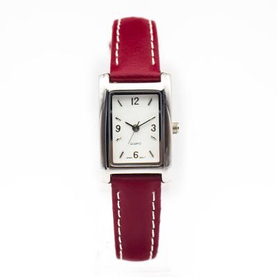 China Burgundy slim mens leather band watches pin buckle japan quartz watch for sale