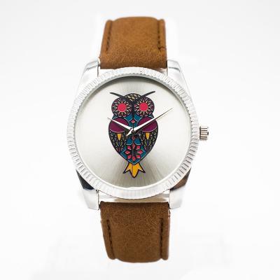 China Time Plate With A Colorful Woodpecker Unisex PU Quartz Watches,Cute,Fashion And Hot Sell In Department Store. for sale