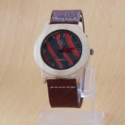 China OEM Leather Strap Watches / Waterproof leather band watches with Super Thin Watch Case for sale